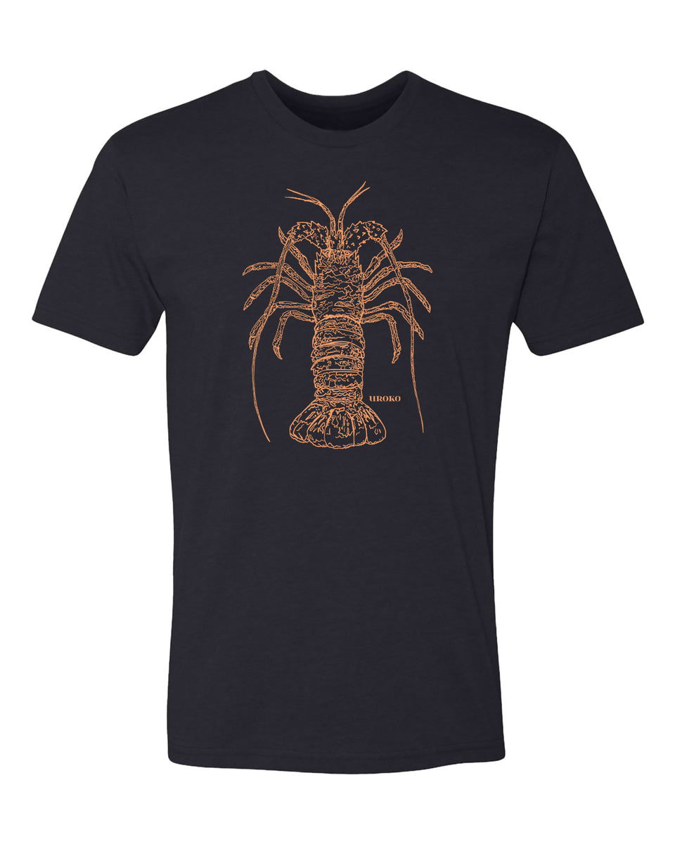 West Coast Spiny Lobster Short Sleeve T Shirt in Black | UROKO