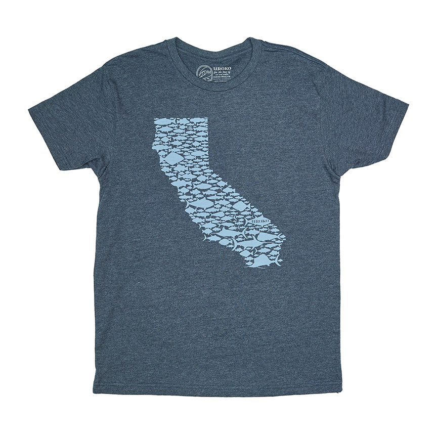 California Fish Love T-Shirt in Navy | UROKO